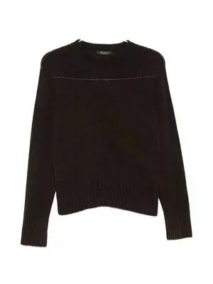 ARAGONA Ribbed-trim Sweater - Brown