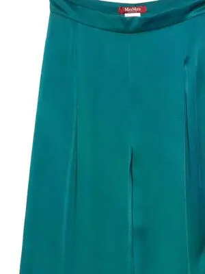 Max Mara Wide Leg Satin Finish Trousers - Blue