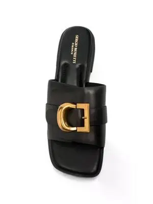 SERGIO MORETTI FIRENZE Buckle-detail Square-toe Sandals