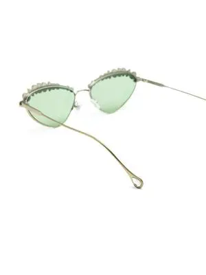 SWAROVSKI Crystal-embellished Cat-eye Frame Sunglasses - Green