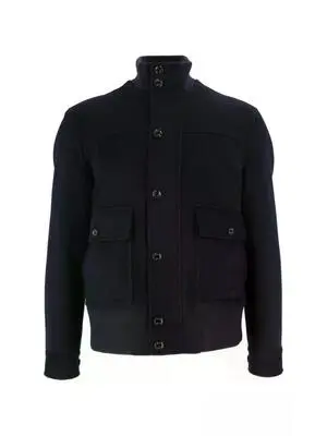 LARDINI Button-fastening Ribbed-trim Jacket