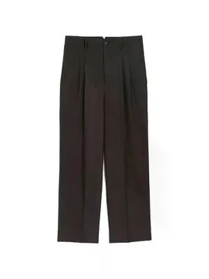 AMI Paris High-waisted Carrot-fit Striped Wool Trousers