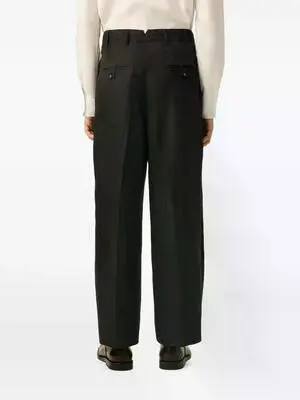 AMI Paris High-waisted Carrot-fit Striped Wool Trousers