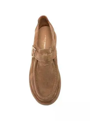 SERGIO MORETTI FIRENZE Suede Loafers With Buckle Fastening