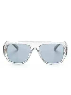 Versace Medusa-motif Transparent Sunglasses - Grey