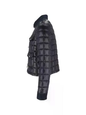 FAY Quilted Jacket With Denim Collar