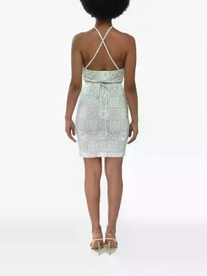Off-White Maiolica Print Halterneck Dress