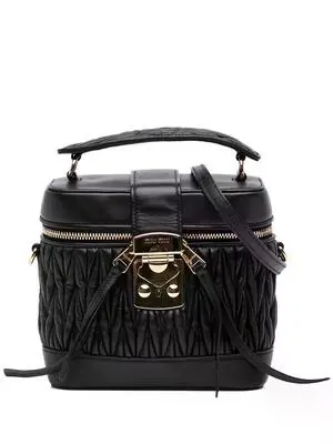 Miu Miu 2006-2026 Micro Matelasse Nappa Vanity Crossbody Bag - Black
