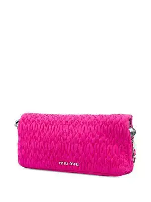Miu Miu Matelassé Crystal Chain Satchel - Pink