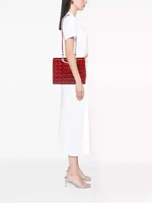 Dior 2010 Large Patent Cannage Lady Satchel - Pink