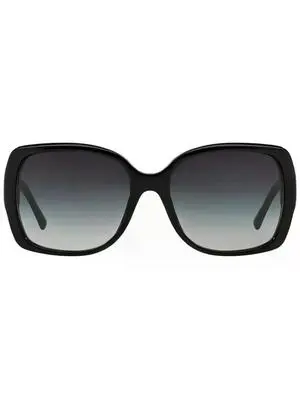 Burberry Check Detail Oversized Sunglasses - Black