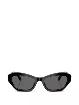 SWAROVSKI Geometric-frame Crystal-embellishment Sunglasses - Black