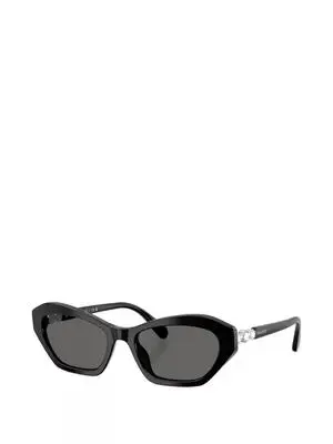 SWAROVSKI Geometric-frame Crystal-embellishment Sunglasses