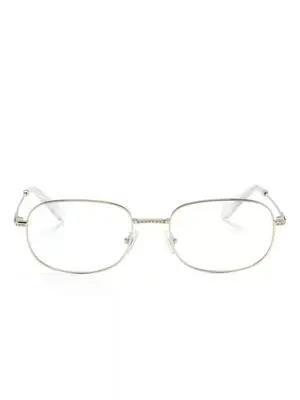 SWAROVSKI Crystal-embellished Oval-frame Glasses - Gold