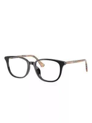 Burberry Check-pattern Square-frame Glasses - Black