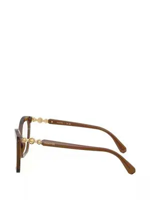 SWAROVSKI Browline Crystal-embellished Glasses - Brown