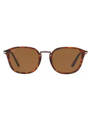 Persol Tortoiseshell Acetate Round Frame Sunglasses - Brown