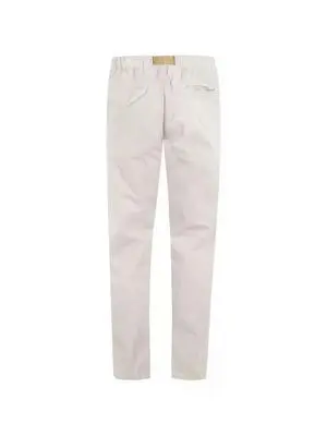 WHITE SAND Belted Tapered-leg Trousers