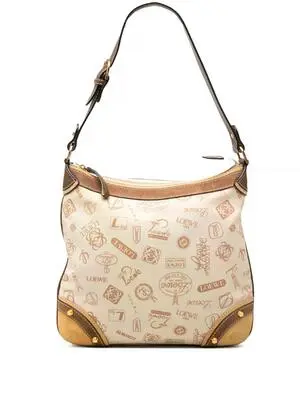 Loewe 160th Anniversary Canvas Shoulder Bag With Suede Trim