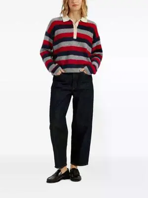 Chinti & Parker Striped Merino Wool Polo Sweater