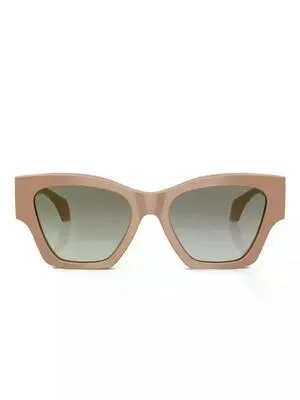 Versace Geometric-frame Sunglasses - Brown