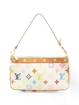 LOUIS VUITTON 2003 Monogram Multicolor Pochette Accessoires Shoulder Bag - White