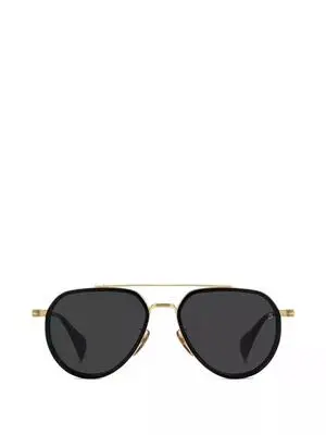 DB EYEWEAR BY DAVID BECKHAM Double-bridge Aviator-bridge Aviator-frame Sunglasses - Black