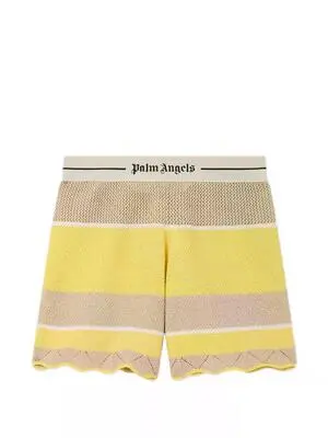 Palm Angels Logo Beach Knit Shorts - Yellow