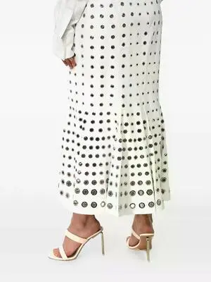 Off-White Eyelet-embellished Belted Midi Dress