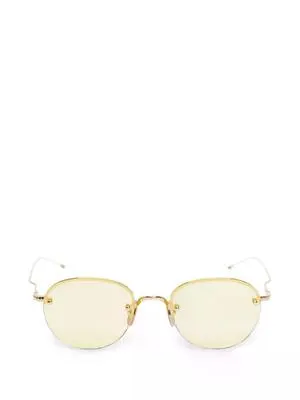 Thom Browne Semi-rimless Oval-frame Sunglasses - Gold