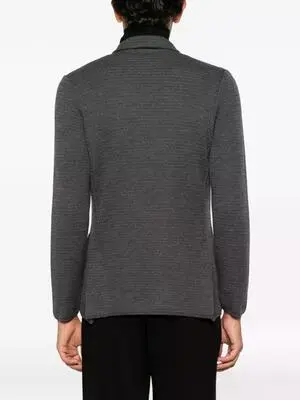 LARDINI Double-breasted Textured Knit Blazer