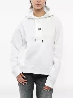 Dsquared2 Logo Plaque Cotton Hoodie - White