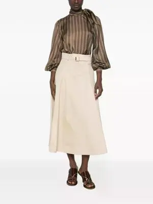 Max Mara Striped Pussy-bow Blouse