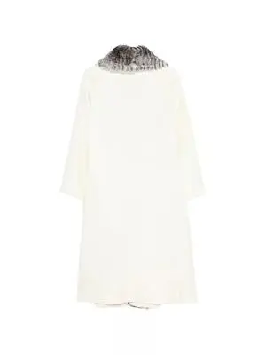 LISKA Fur-trim Belted Coat - Neutrals