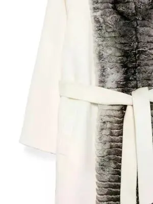 LISKA Fur-trim Belted Coat