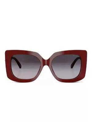 JIMMY CHOO Stud-embellished Square-frame Sunglasses - Red