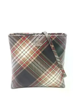 VIVIENNE WESTWOOD Vivienne Westwood Check Orb Shoulder Bag Brown