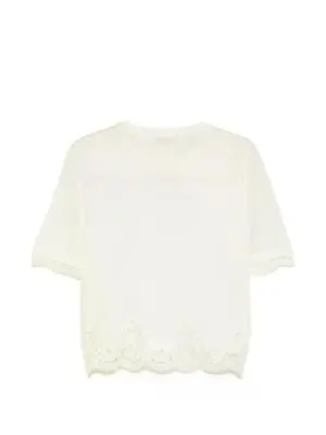 ERMANNO FIRENZE Short-sleeve Lace-trim Top