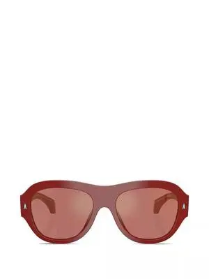 Moncler Elevane Oval-frame Sunglasses - Red