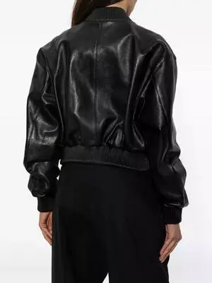 ARMA Hannan Ribbed-trim Leather Bomber Jacket