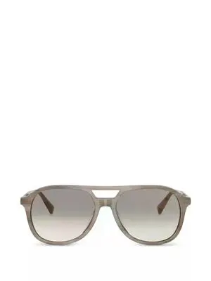 Brunello Cucinelli Panama Nocciola Pilot-frame Sunglasses - Grey
