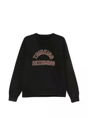 Sacai Slogan-print Sweatshirt - Black