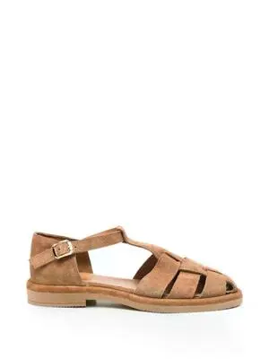 SERGIO MORETTI FIRENZE Buckle-fastening Cage Sandals - Brown