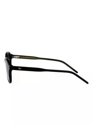 Emporio Armani Logo-plaque Round-frame Sunglasses