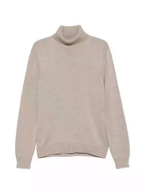 ZANONE Ribbed Knit Roll Neck Sweater - Neutrals