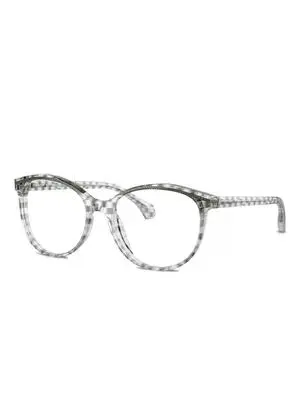 ALAIN MIKLI Damier-check Round-frame Glasses