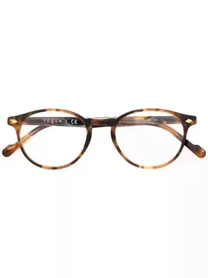 VOGUE EYEWEAR Round Tortoiseshell Glasses - Brown