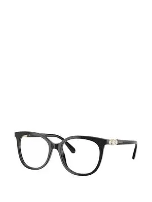 SWAROVSKI Crystal-embellished Square-frame Glasses - Black