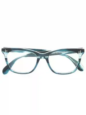 Oliver Spencer Penney Square-frame Glasses - Blue