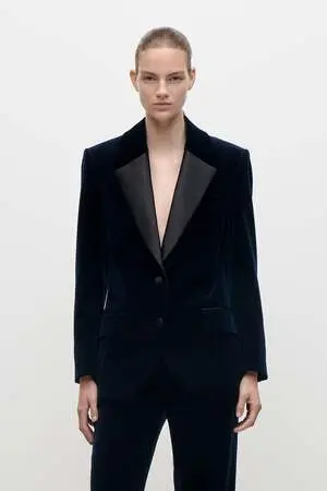 Victoria Beckham Single Breasted Tailored Jacket - Dark Navy